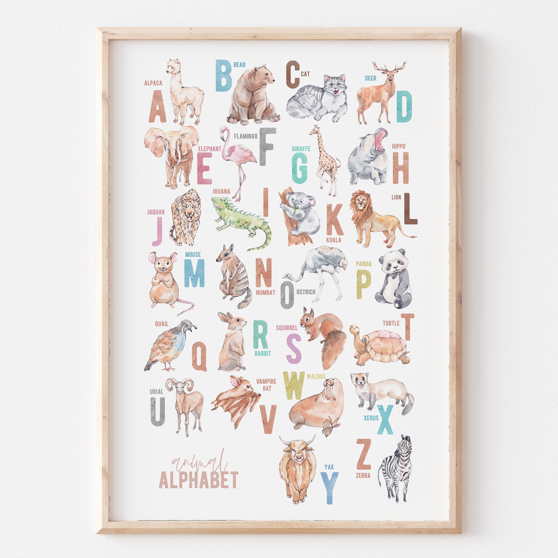 Animal Alphabet ABC Poster – Wilbur & Peach